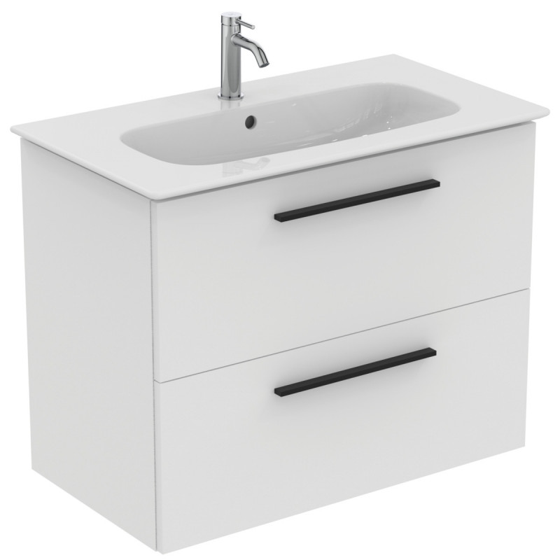 KOMPLEKTAS: Ideal Standard I.Life A vonios spintelė su praustuvu 100cm, Balta matinė spalva ...