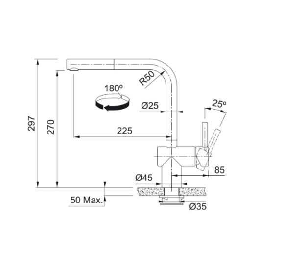 Franke Atlas Neo Sensor maišytuvas plautuvei su ištraukiama žarna ...