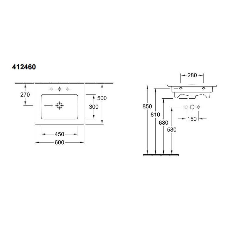 Villeroy & Boch Venticello pakabinamas praustuvas 600x500 - laikasnamams.lt