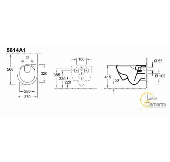 Villeroy&Boch WC Subway 2 Rimless, ViFresh, be dangčio - laikasnamams.lt