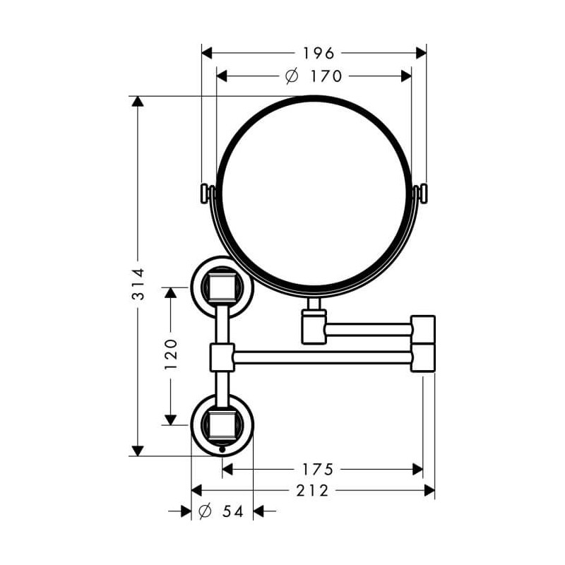 Hansgrohe AXOR Montreux (42090000) skutimosi veidrodėlis chromo sp ...