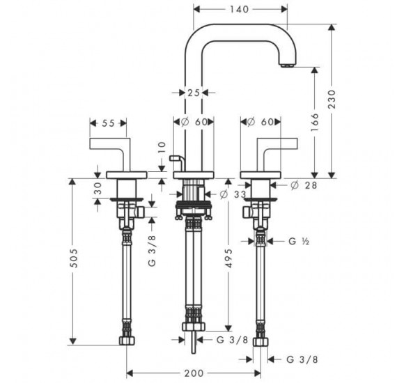 Hansgrohe AXOR Citterio (39135000) maišytuvas praustuvui - laikasnamams.lt