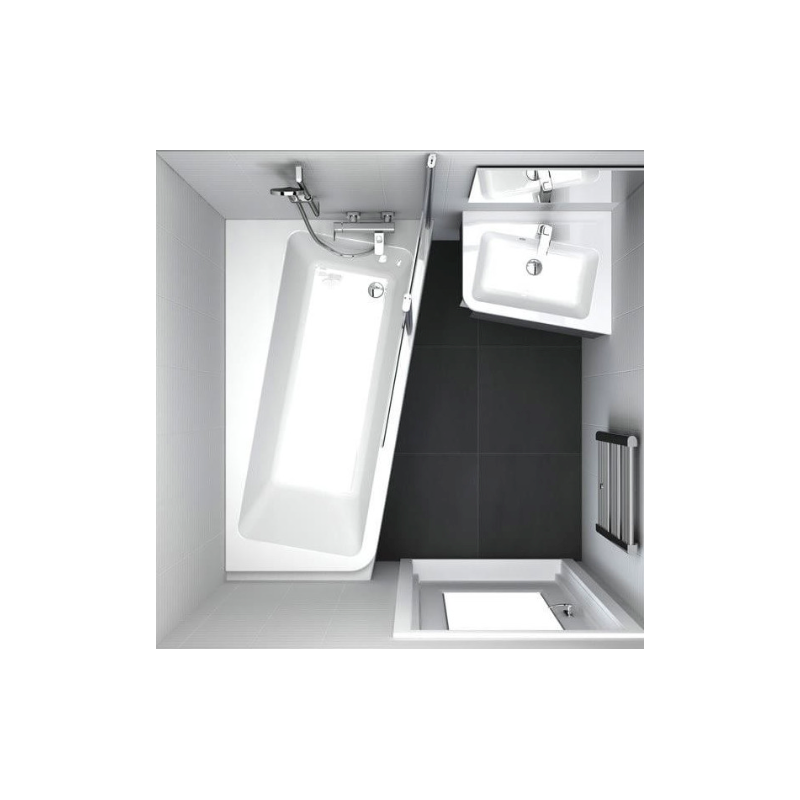 Ravak 10° 170x100, asimetrinė vonia, akrilas (pasirinkite pusę ...